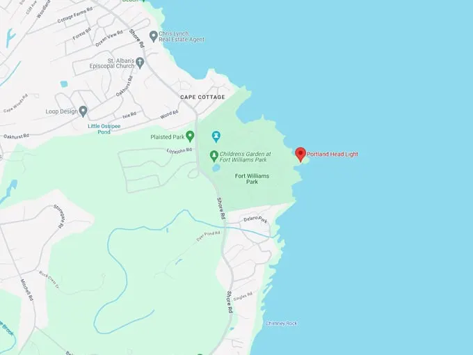 portland head light 10 map