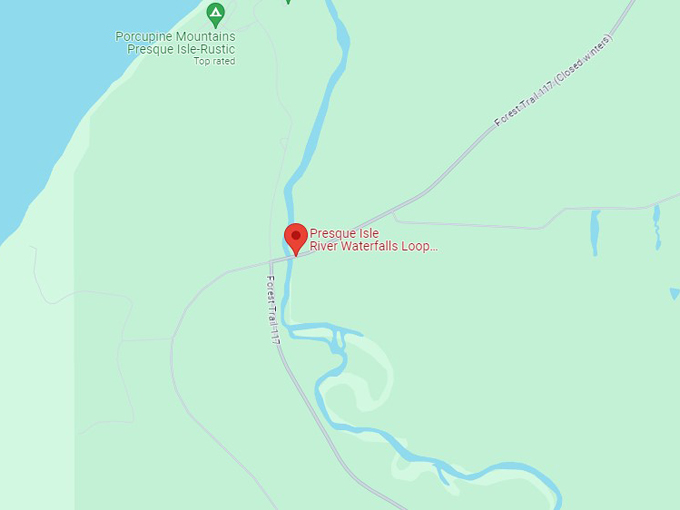 Presque Isle River Waterfalls Loop Trailhead 10 Map