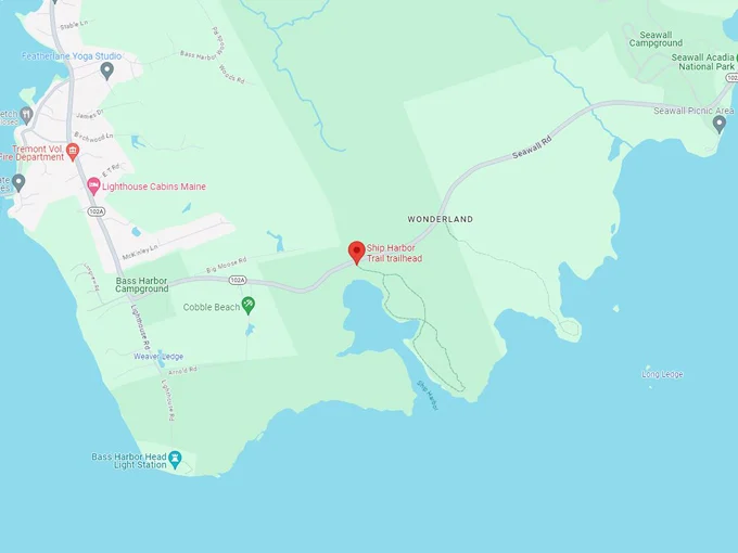 Ship Harbor Trail trailhead 10 Map