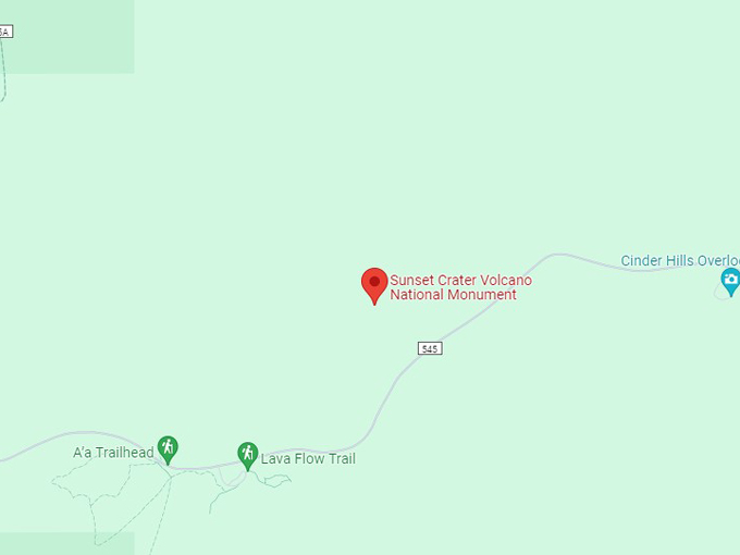 sunset crater volcano national monument 10 map