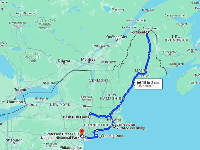 u.s. route 1 map