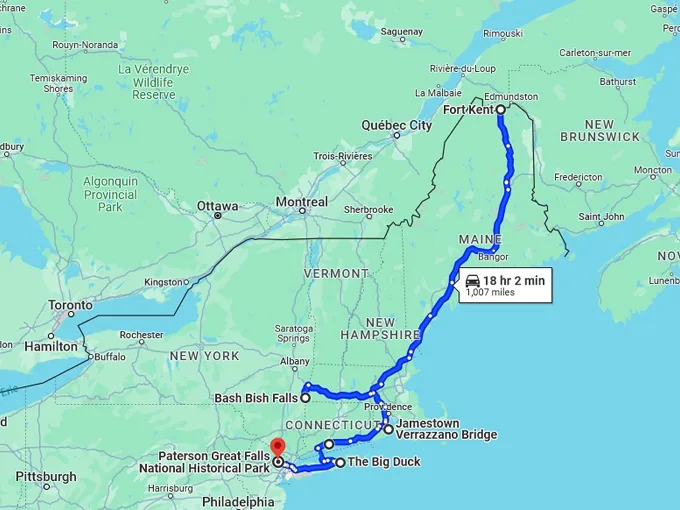 u.s. route 1 map