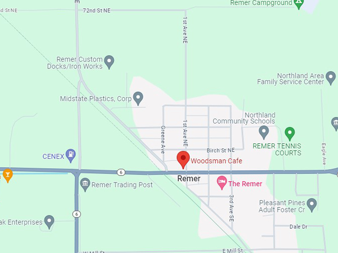 Woodsman Cafe 10 Map