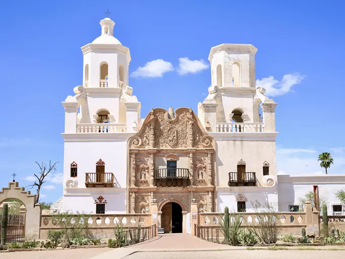 san xavier del bac mission near tucson in arizona, usa