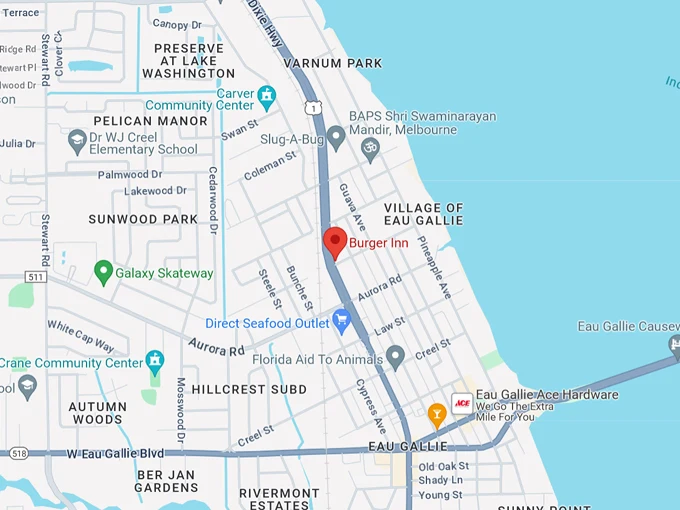 burger inn 10 map