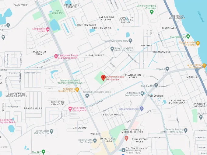 dunlawton sugar mill gardens map