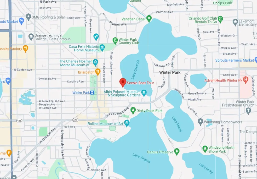 scenic boat tours location taken from google aps