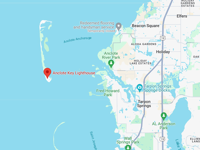 anclote key lighthouse 10 map