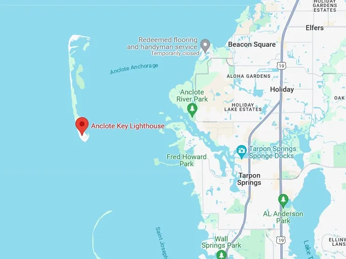 anclote key lighthouse 10 map