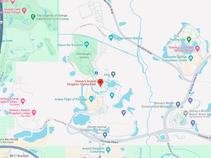 disneys animal kingdom theme park 10 map