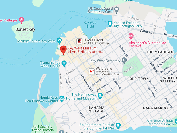 key west museum of art history at the custom house 10 map