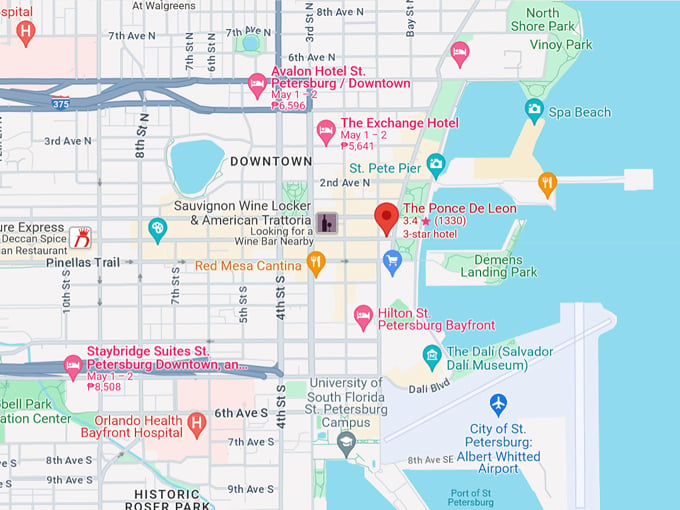 ponce de leon hotel 10 map