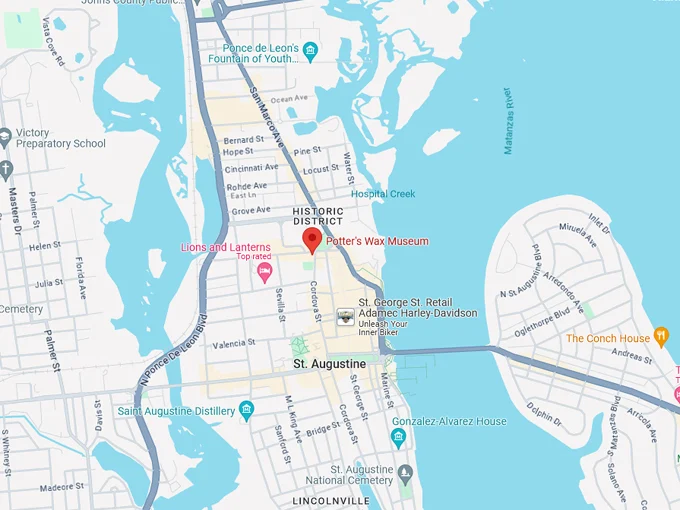 potters wax museum 10 map