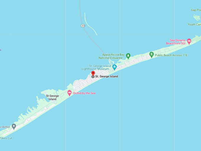 st. george island 10 map