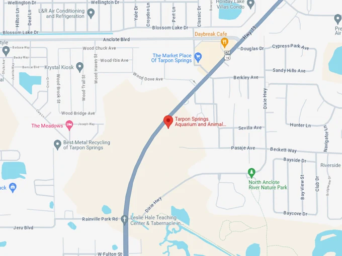 tarpon springs aquarium and animal sanctuary 10 map