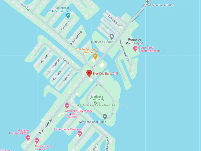 blue dog bar grill 10 map