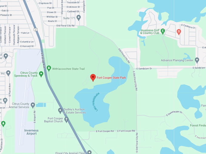 fort cooper state park 10 map