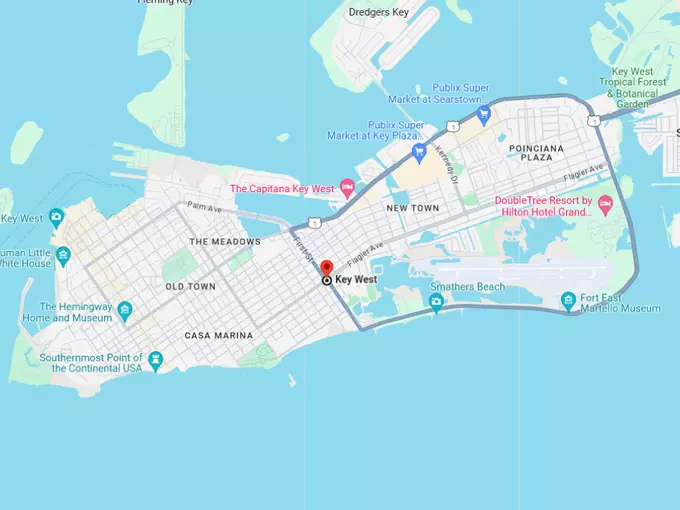key west 10 map