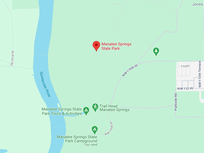 manatee springs state park 10 map