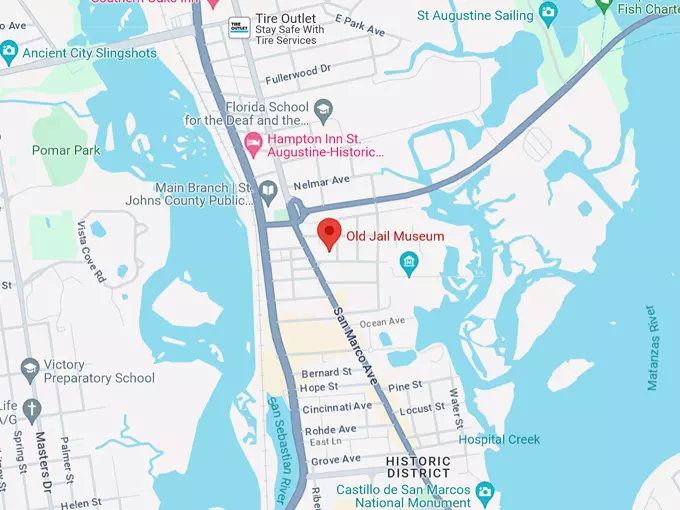 old st. johns county jail 10 map