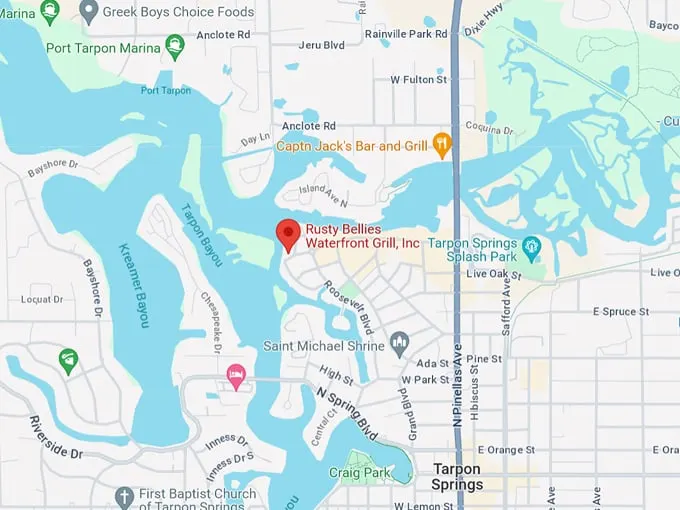 rusty bellies waterfront grill 10 map