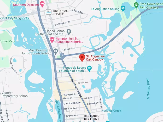 St. Augustine Oak Canopy 10 map