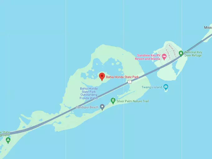 Bahia Honda State Park 10 map