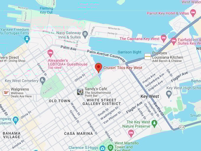 Cruisin’ Tikis Key West 10 Map