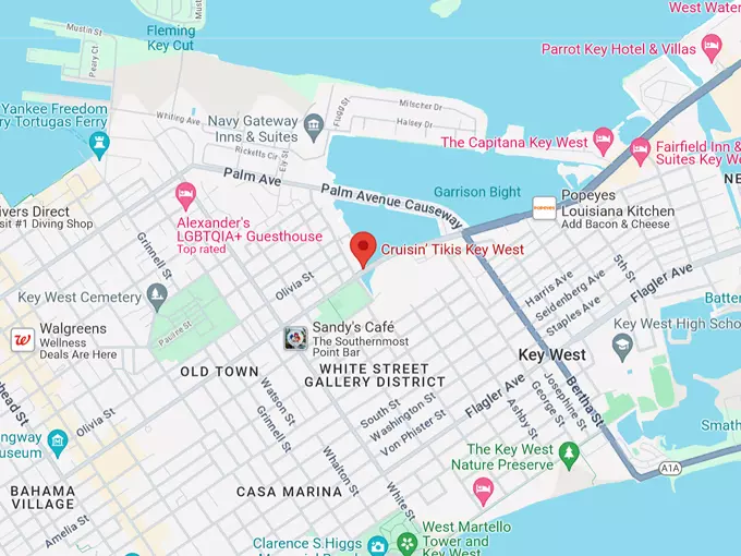 Cruisin’ Tikis Key West 10 Map