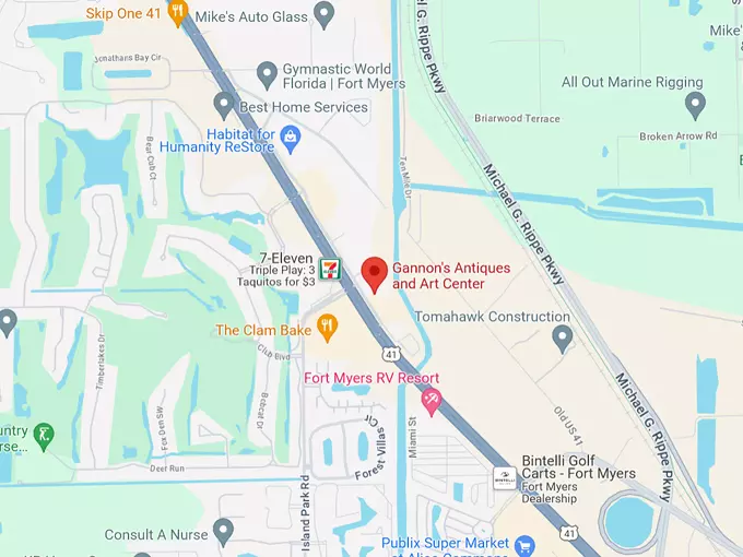 gannons antiques and art center 10 map