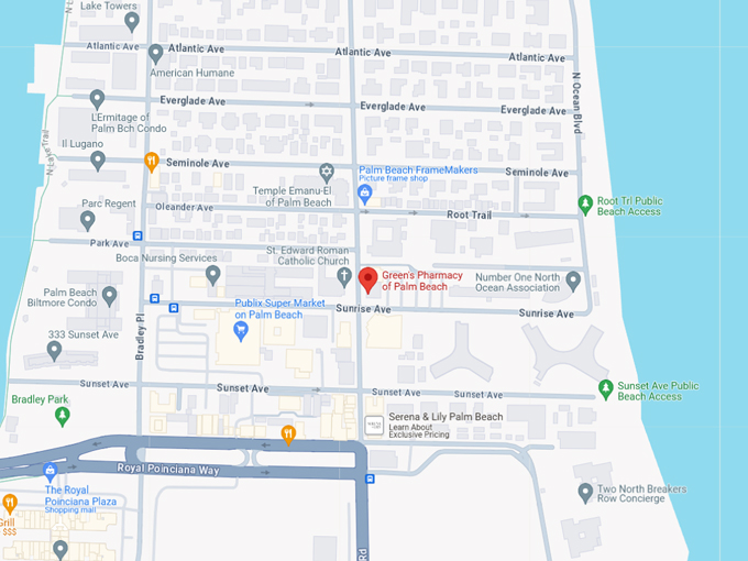 Green's Pharmacy of Palm Beach 10 map