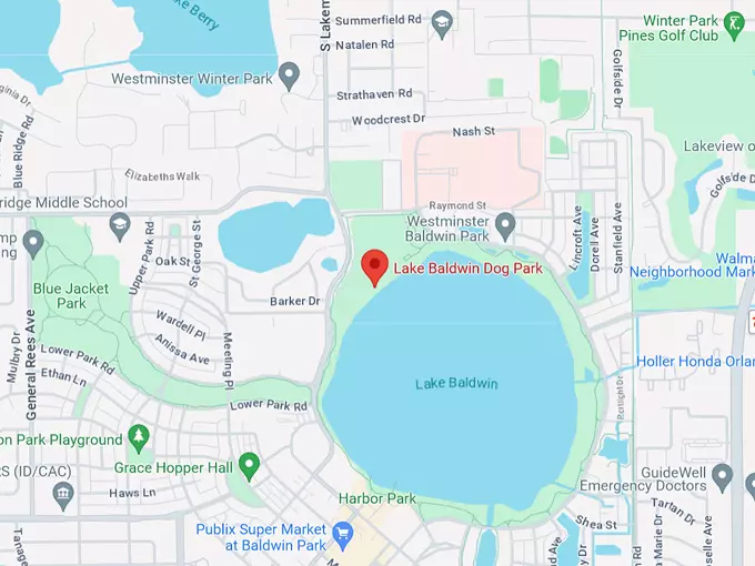 lake baldwin dog park 10 map