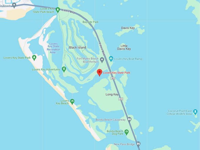 Lovers Key State Park 10 map