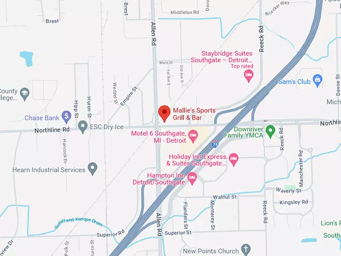 Mallie's Sports Grill 10 Map
