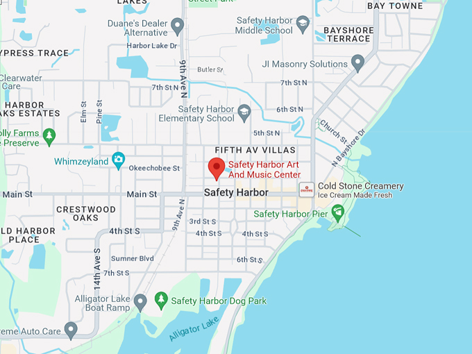 safety harbor art and music center 10 map