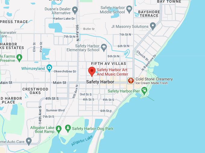 safety harbor art and music center 10 map