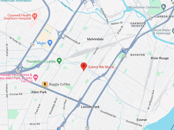 Zukin's Rib Shack 10 Map