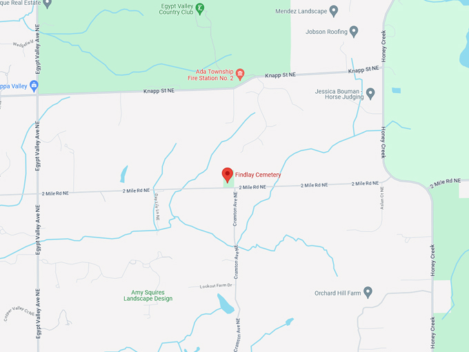 Findlay Cemetery 10 map