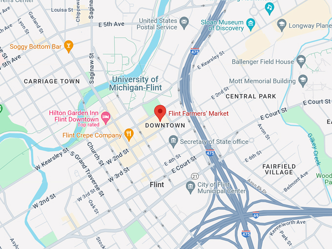 Flint Farmers' Market 10 Map
