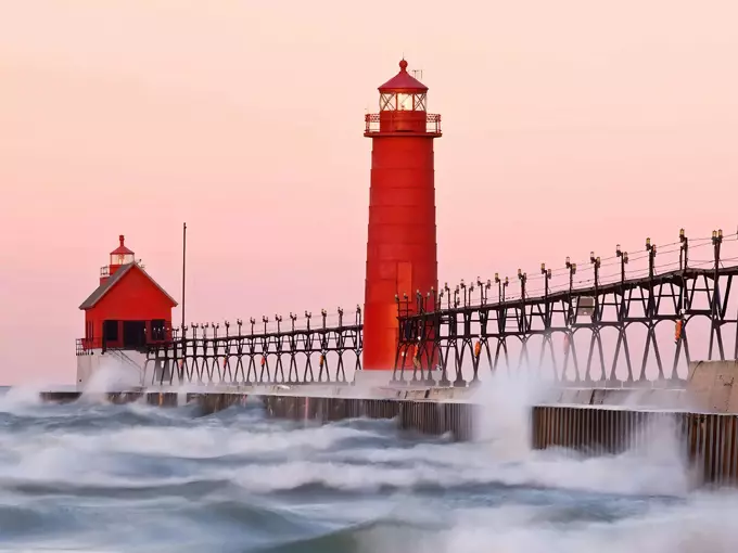 Grand Haven South Pierhead Inner and Outer Lighthouses 1