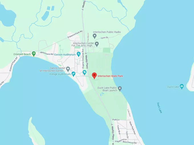Interlochen State Park 10 map