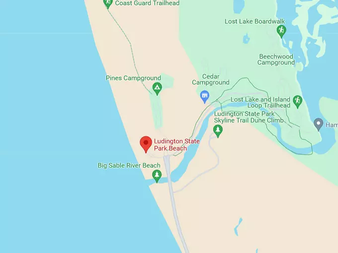 Ludington State Park Beach 10 Map