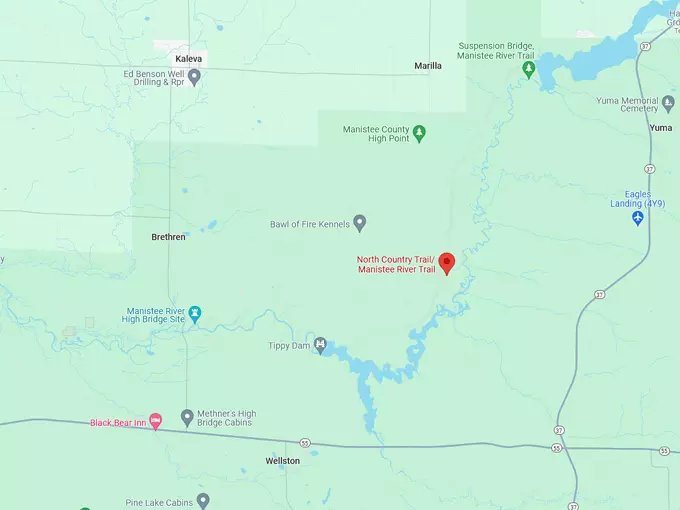 Manistee River 10 map