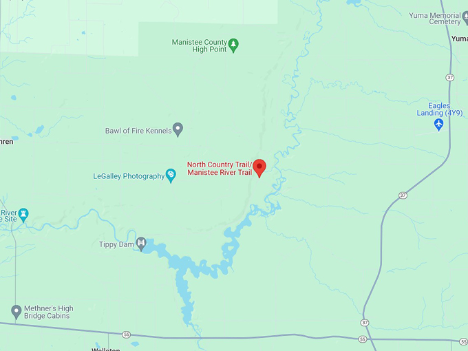 manistee river loop trail 10 map