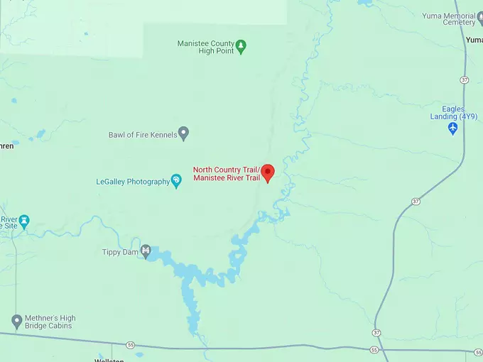 manistee river loop trail 10 map
