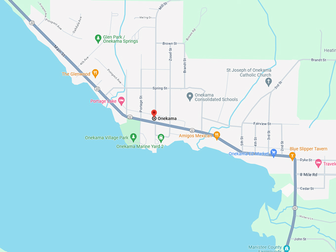 Onekama 10 map