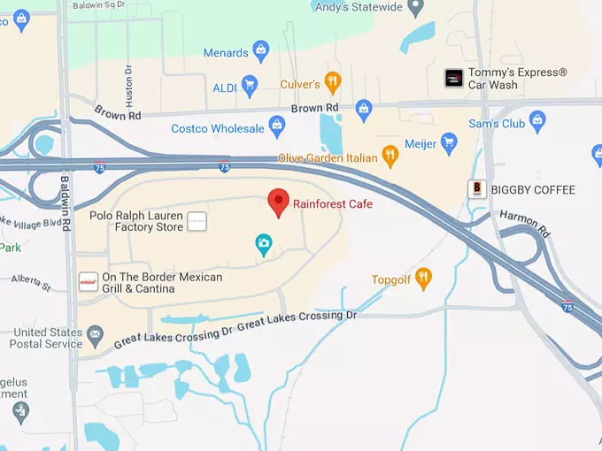 Rainforest Cafe 10 Map