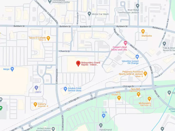 Rebounderz Grand Rapids 10 map
