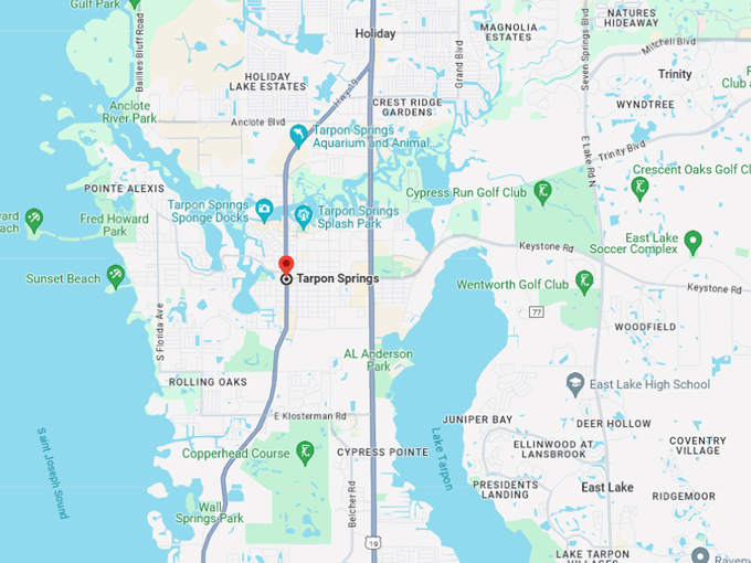 Tarpon Springs 10 map