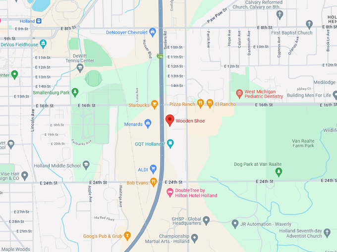 The Wooden Shoe Restaurant 10 map